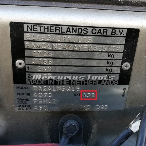 Kleurcode achterhalen Mitsubishi auto's - Mercurius Paint