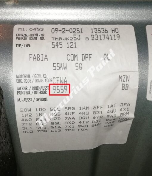 Kleurcode achterhalen Skoda auto's - Mercurius Paint